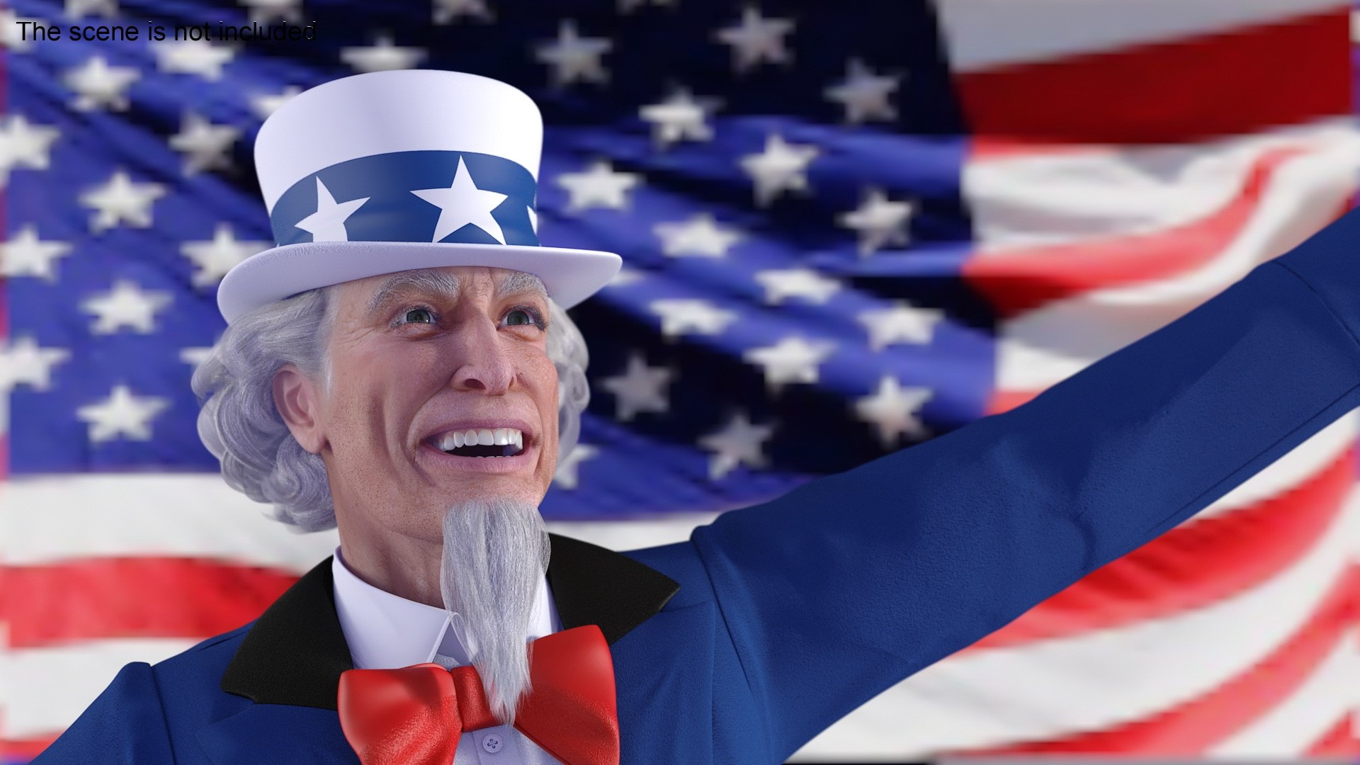 3D Uncle Sam Raised Hand Pose Model - TurboSquid 2413207