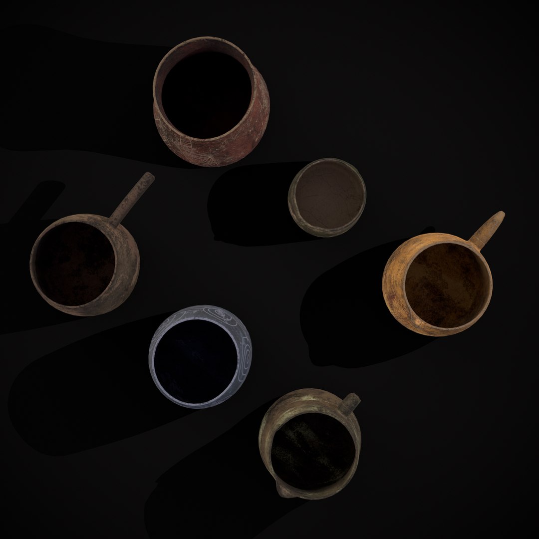 3D Rustic Clay Cups - TurboSquid 1968022