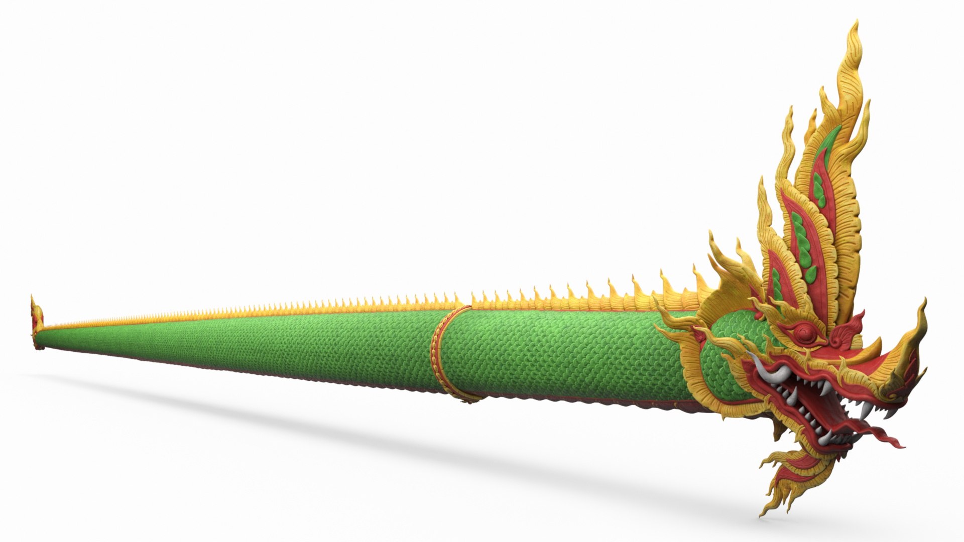 3D Asian Naga Dragon Green Rigged For Maya Model - TurboSquid 2335678