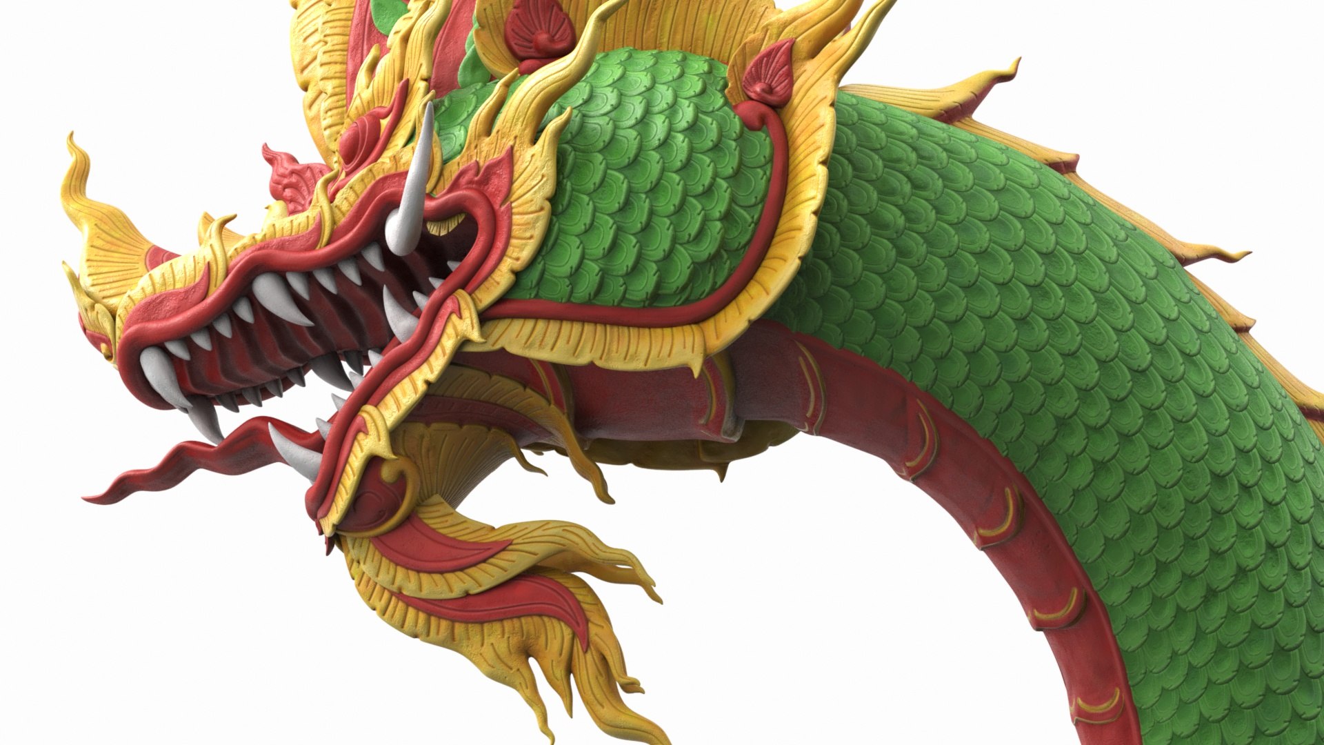 3D Asian Naga Dragon Green Rigged For Maya Model - TurboSquid 2335678