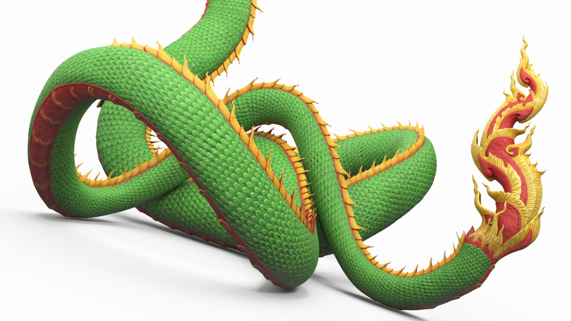 3D Asian Naga Dragon Green Rigged For Maya Model - TurboSquid 2335678