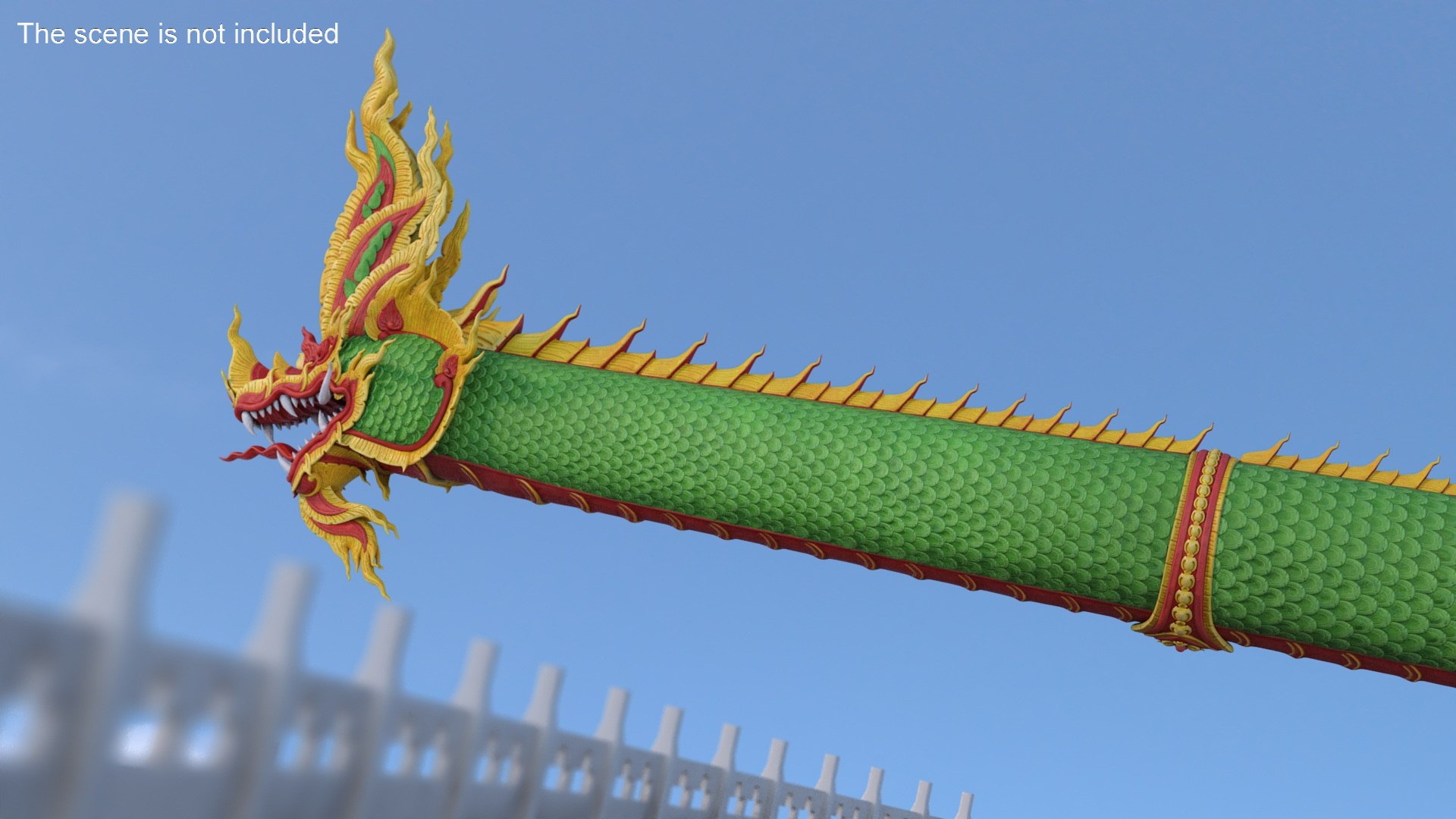 3D Asian Naga Dragon Green Rigged For Maya Model - TurboSquid 2335678