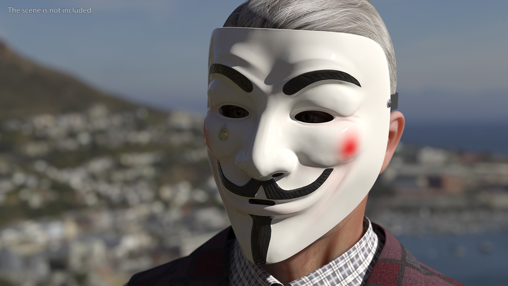 Anonymous Mask with Teardrop 3D model - TurboSquid 1771346