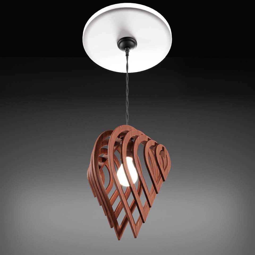 Wooden designer ceiling lamp 3D model - TurboSquid 1270843