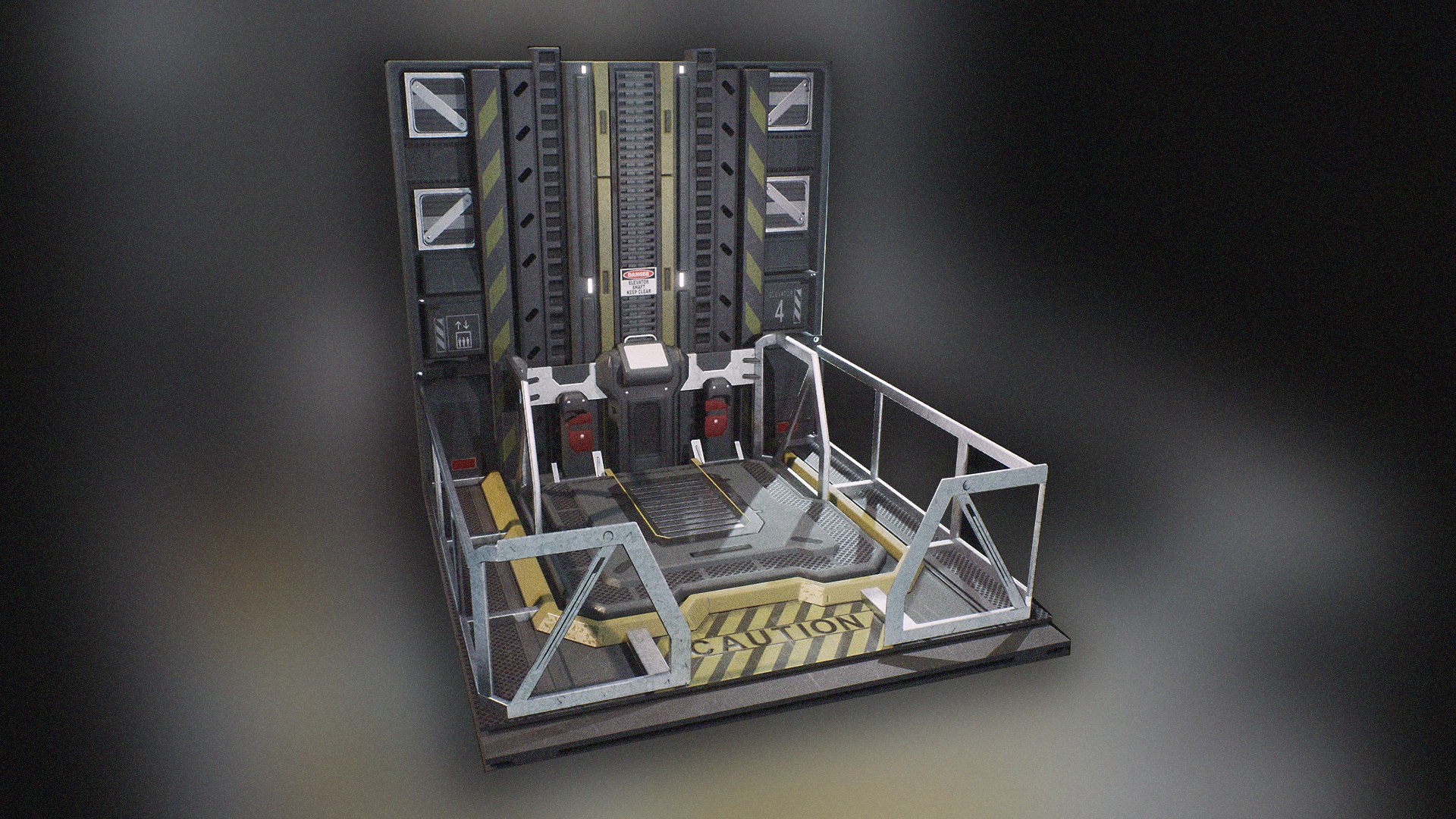 Elevator Area Sci-Fi Elevator 3D - TurboSquid 2240936