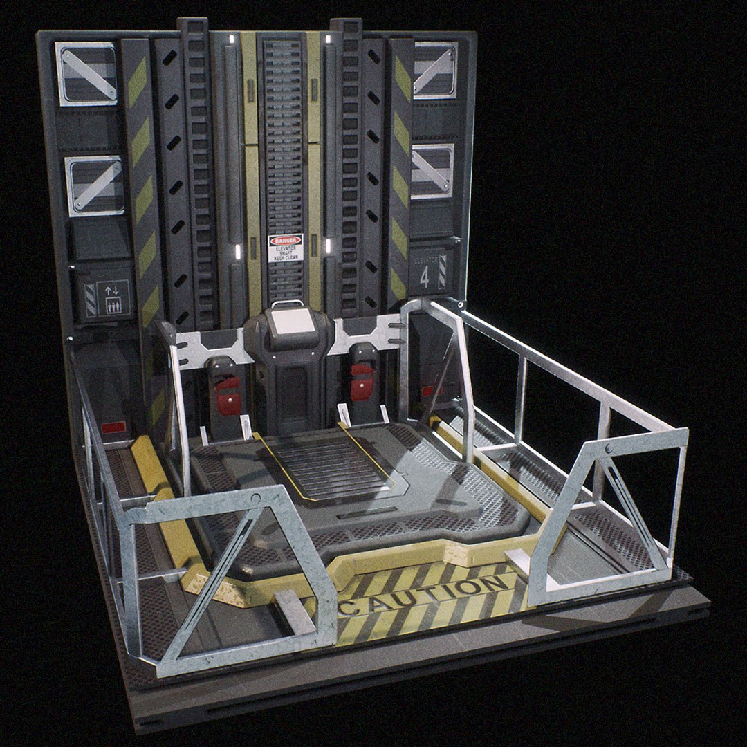 Elevator Area Sci-Fi Elevator 3D - TurboSquid 2240936