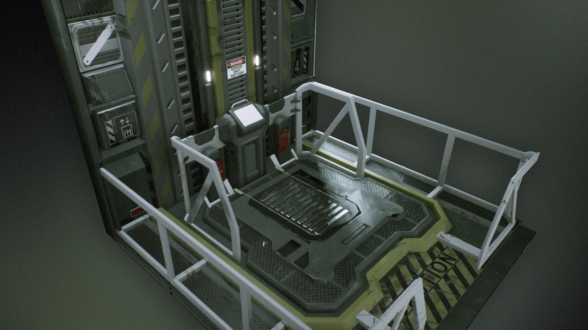 Elevator Area Sci-Fi Elevator 3D - TurboSquid 2240936