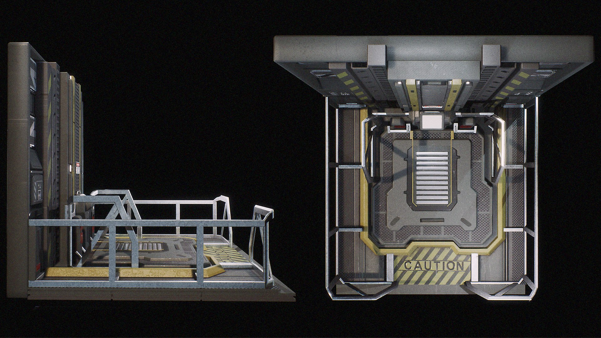 Elevator Area Sci-Fi Elevator 3D - TurboSquid 2240936