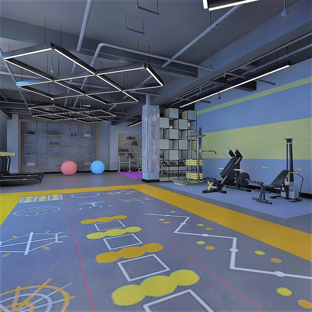 Gym with Reception and Patio3D模型 - TurboSquid 2036564