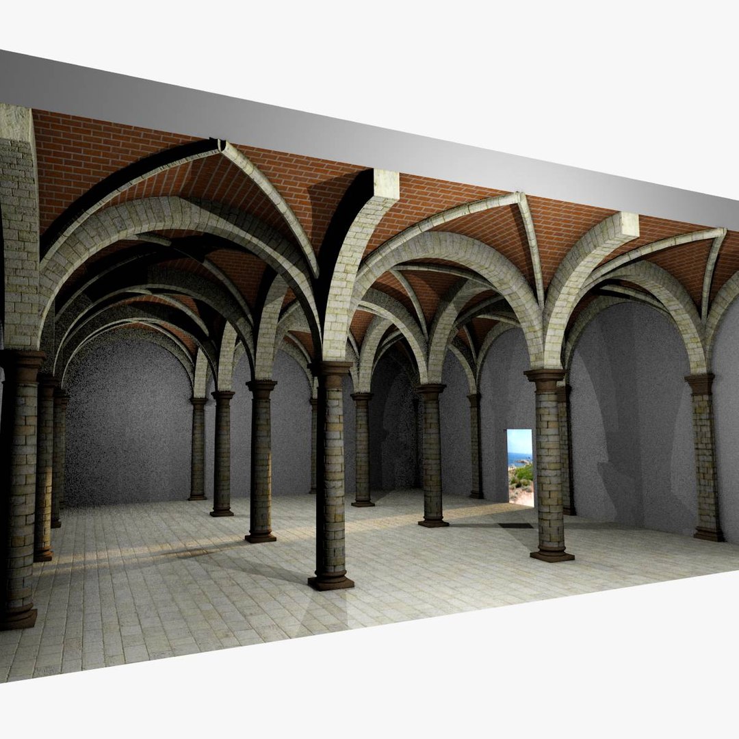 Romanic Vaulting Column Spacings 3d Model