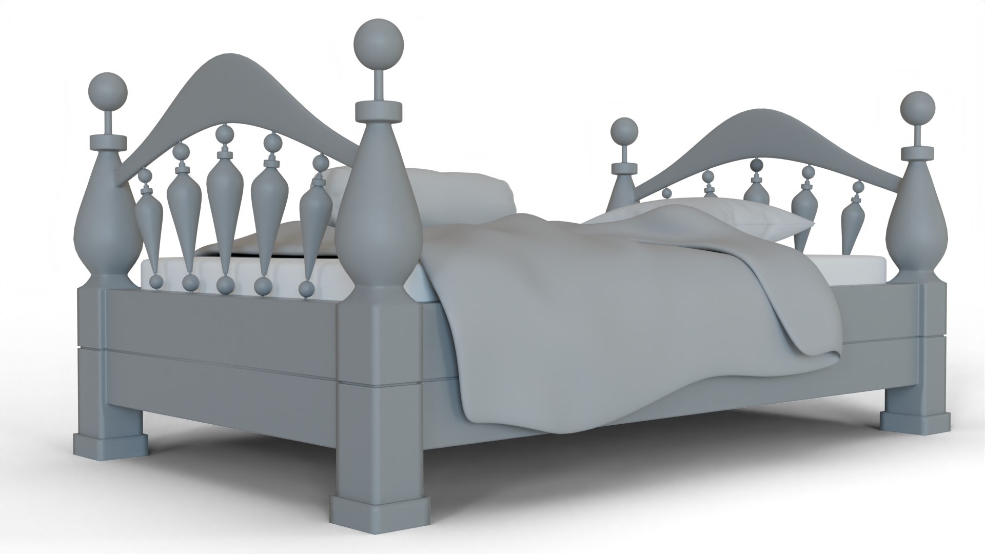 Cartoon Bed Model - TurboSquid 2306092