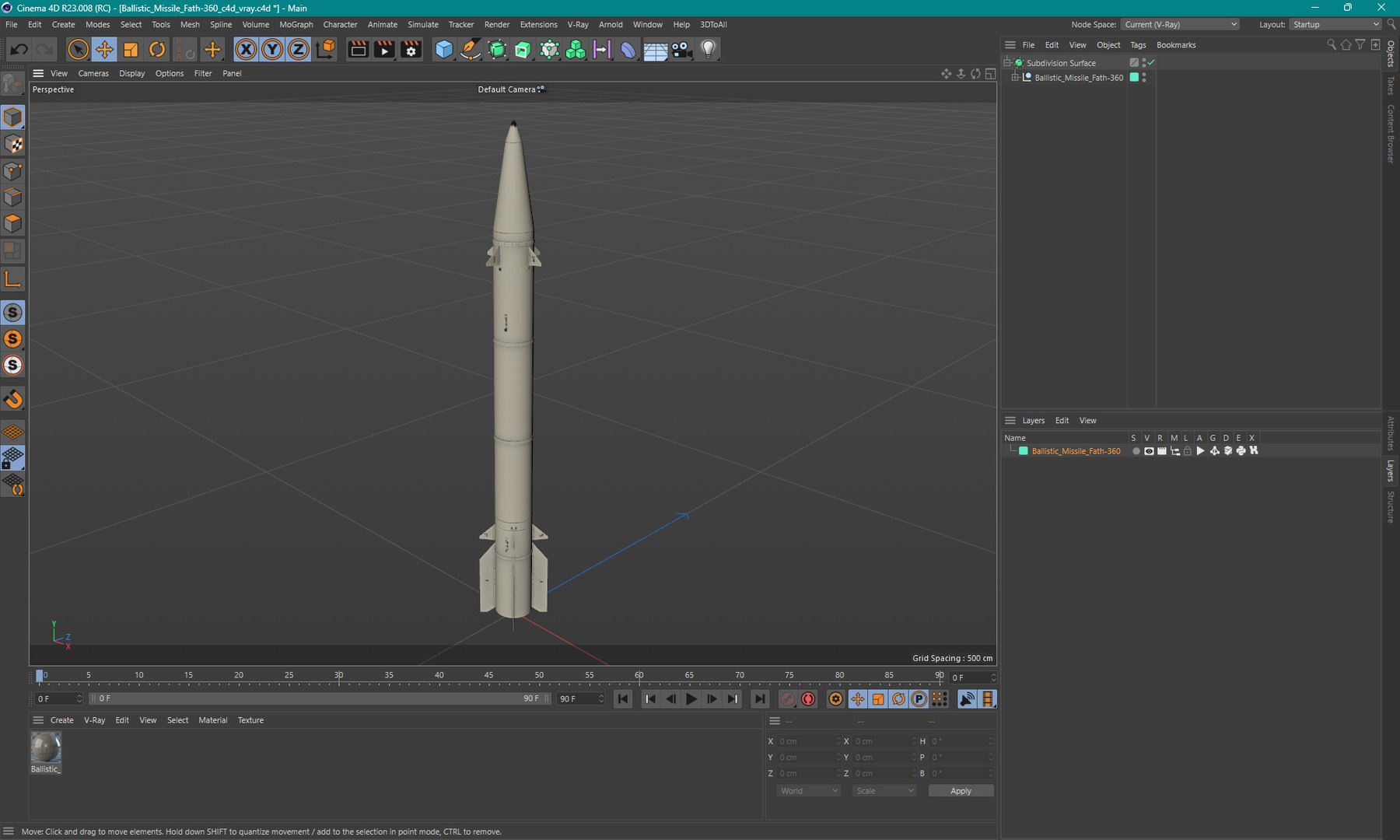 3D Ballistic Missile Fath-360 - TurboSquid 2302675