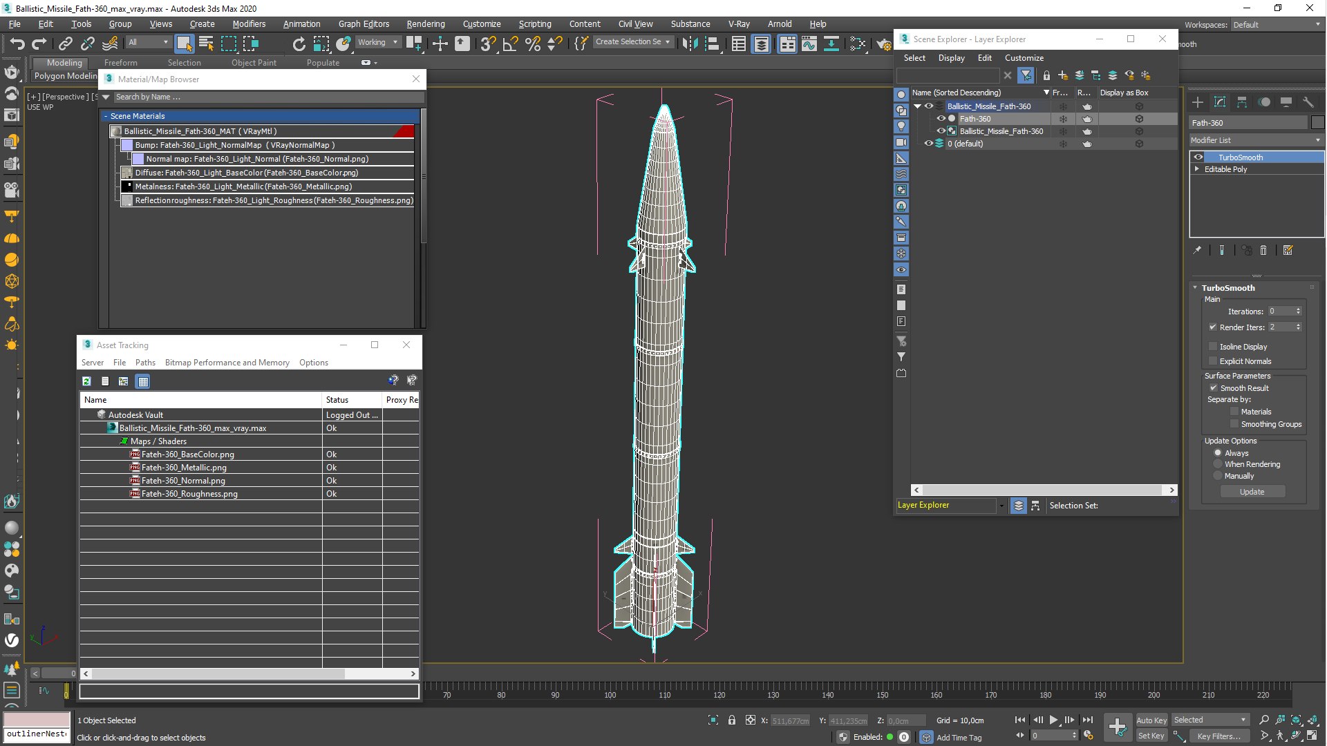 3D Ballistic Missile Fath-360 - TurboSquid 2302675