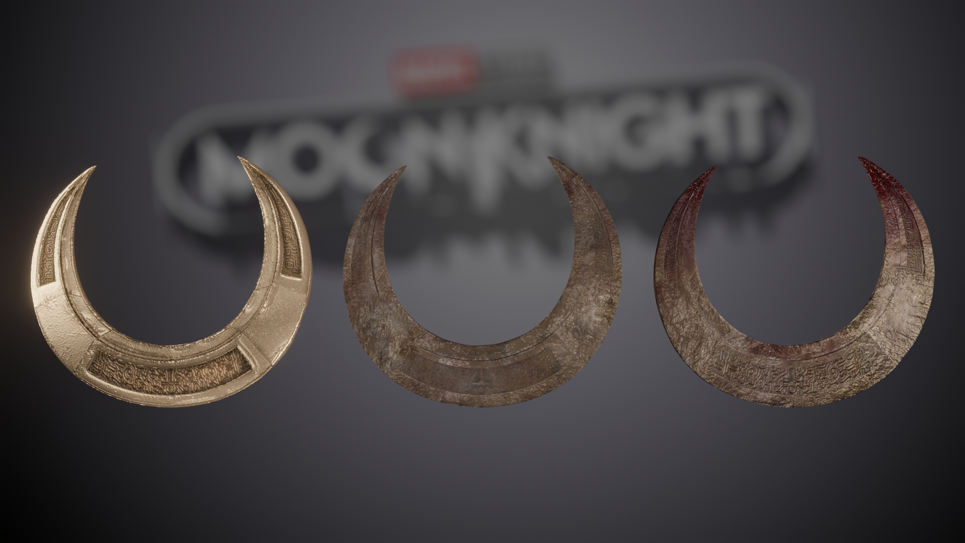 3D Moon Knight Crescent Darts 3D Model - TurboSquid 1887537