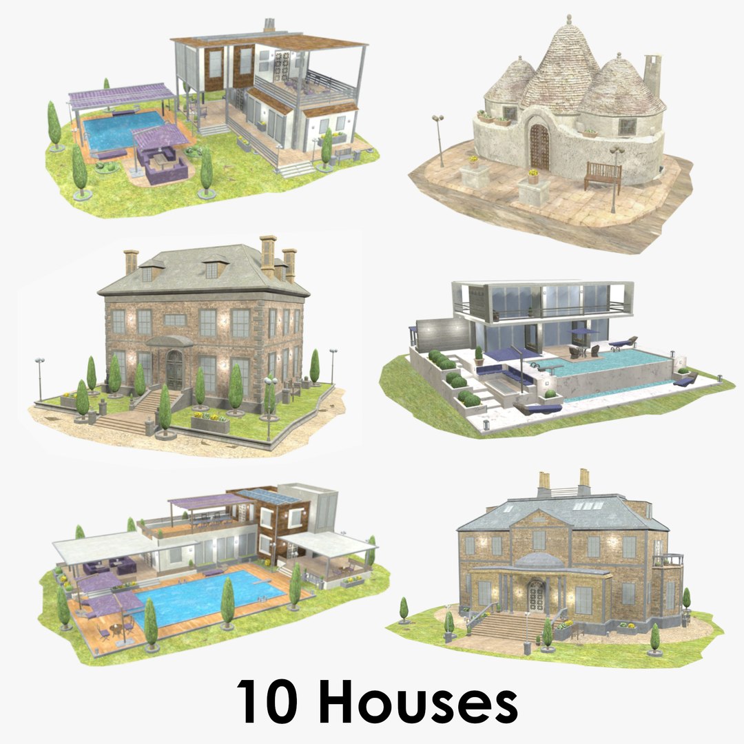3D model House Collection XL - Low Poly - Textured - TurboSquid 1717874