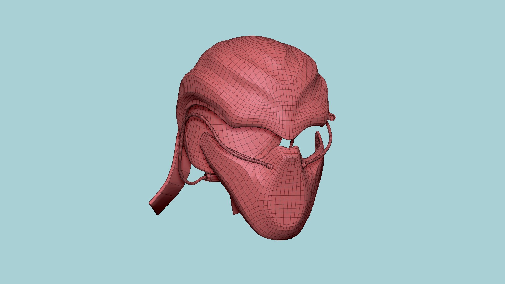 3D SciFi Ninja Mask A04 Black Red - Character Design Fashion model ...