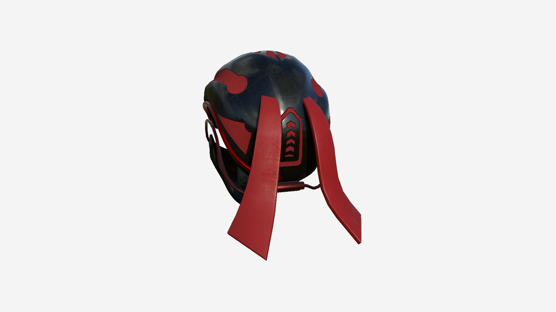 3D SciFi Ninja Mask A04 Black Red - Character Design Fashion model ...