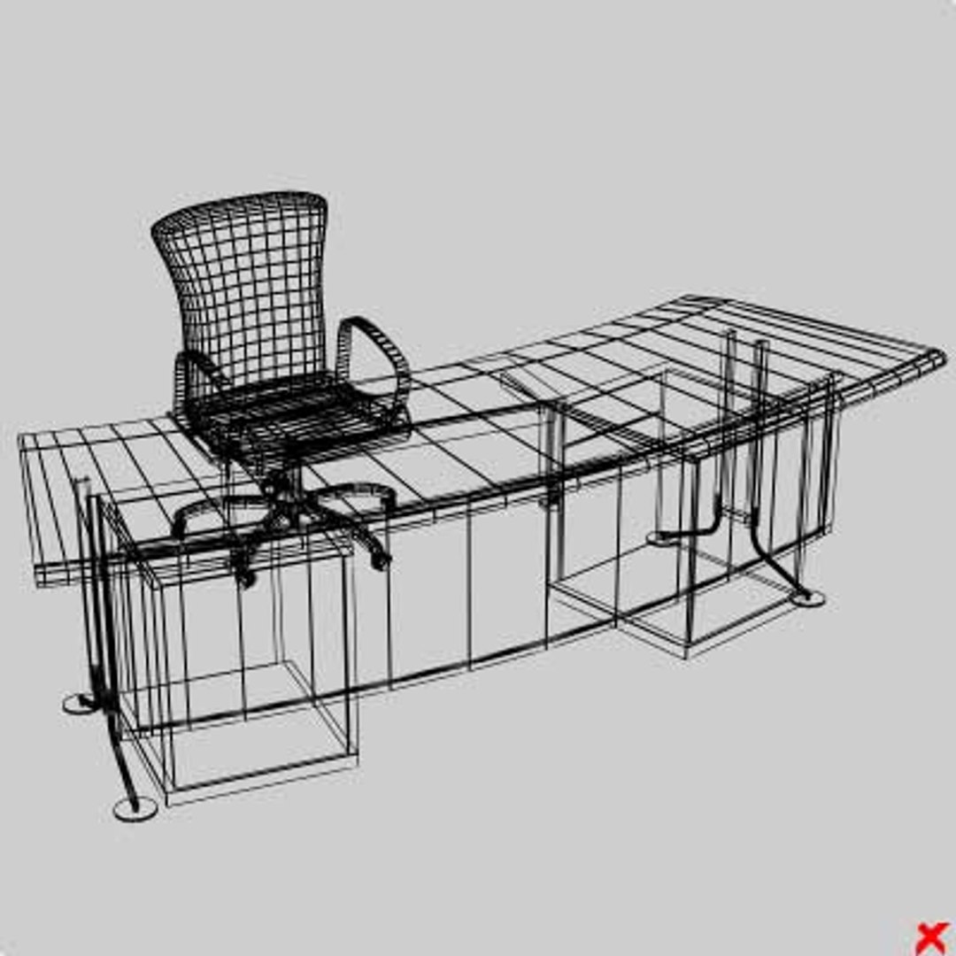 3d office table model