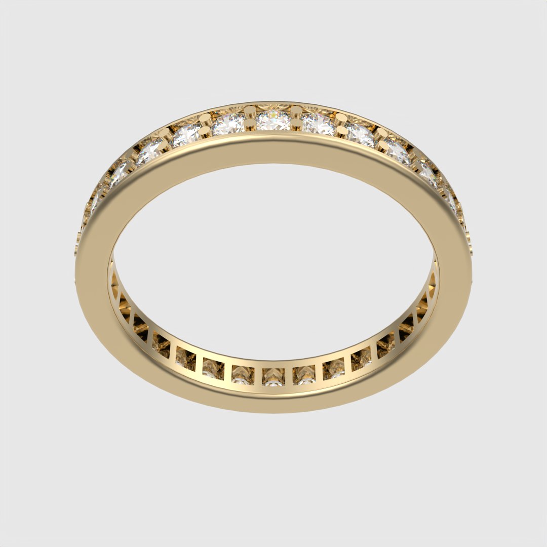 3D Model Eternal Sparkle Channel Set Ring JDBCo - TurboSquid 2345137