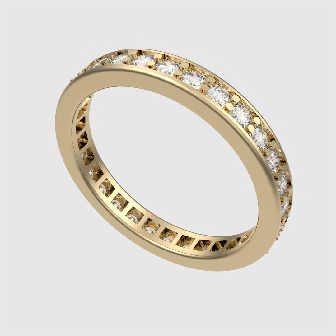 3D Model Eternal Sparkle Channel Set Ring JDBCo - TurboSquid 2345137