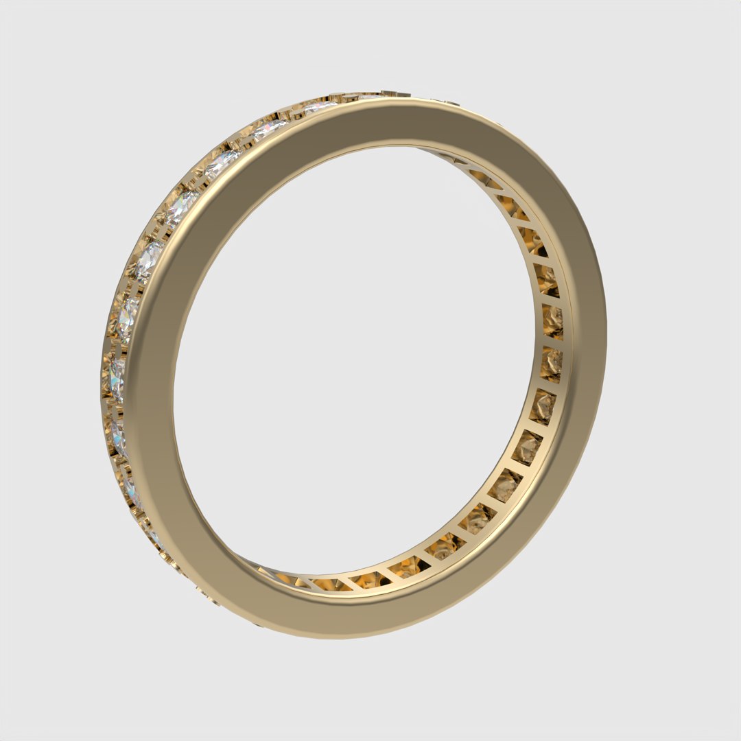 3D Model Eternal Sparkle Channel Set Ring JDBCo - TurboSquid 2345137