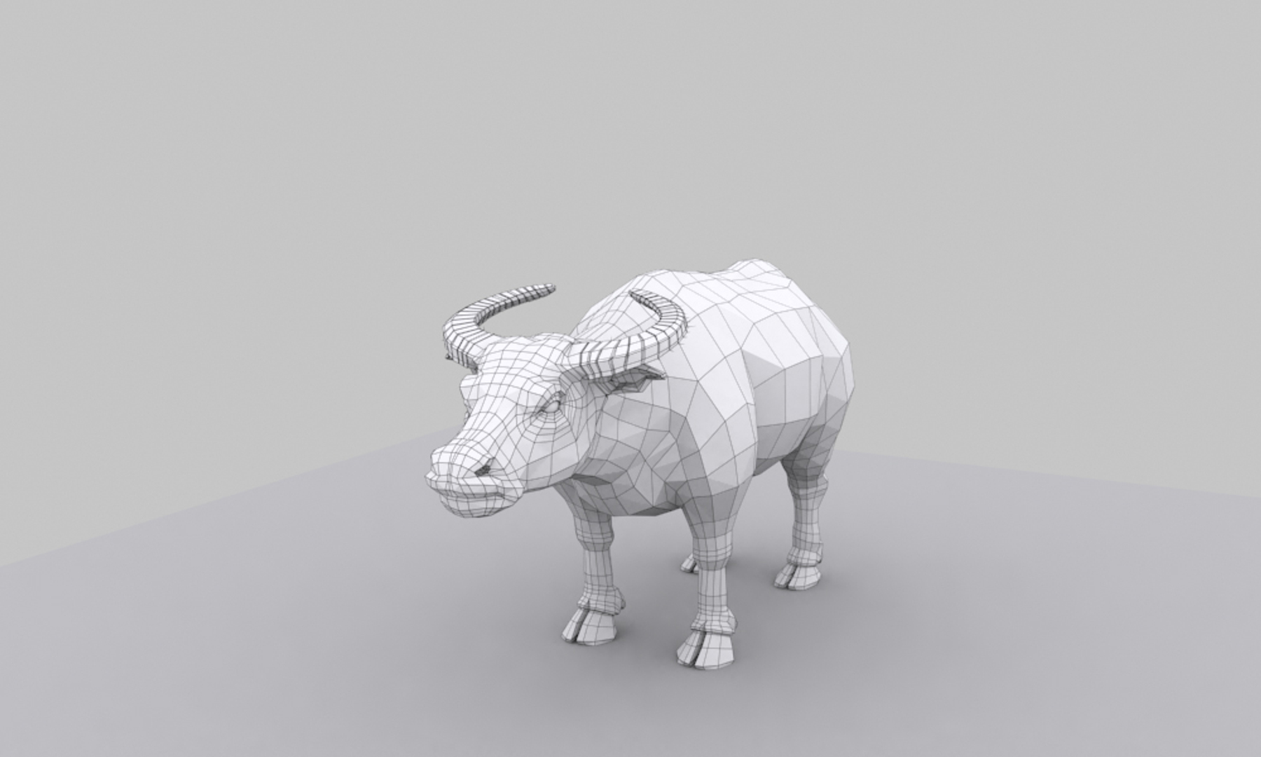 3d model of buffalo modeled topology