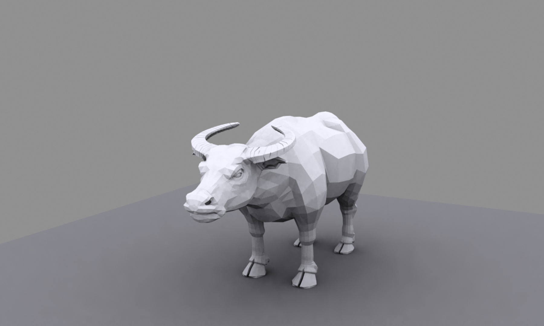 3d Model Of Buffalo Modeled Topology