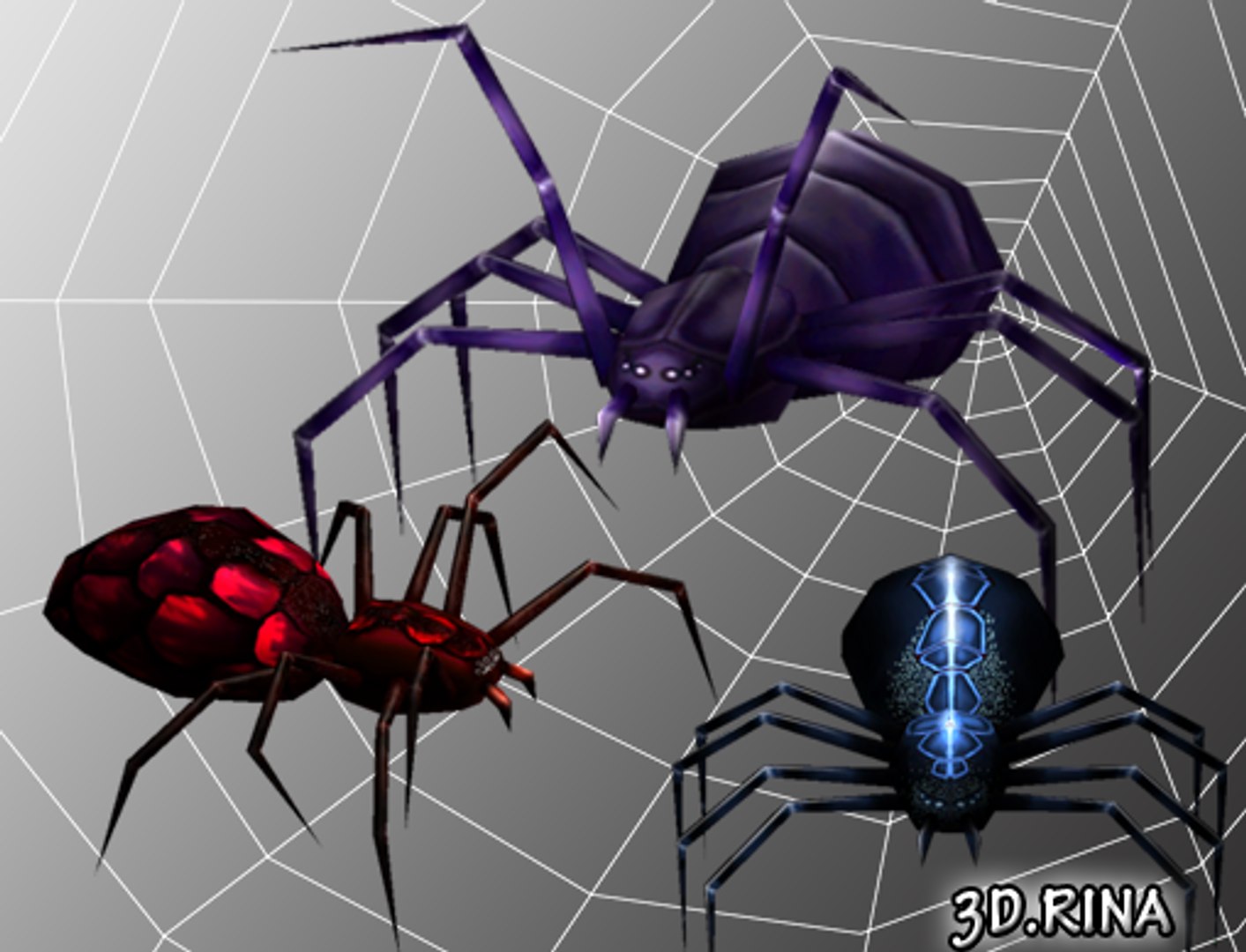 Fbx Spiders Pack Animations