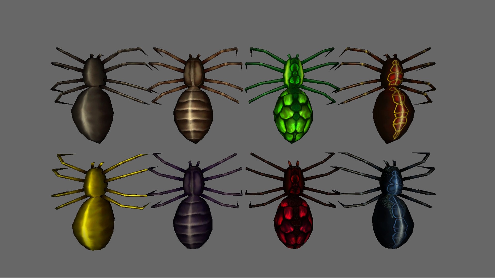Fbx Spiders Pack Animations