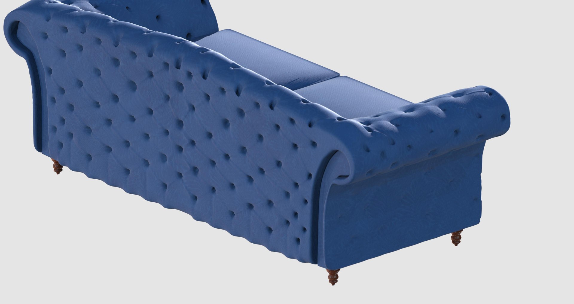 3D Blue capitone basic sofa model - TurboSquid 1990474