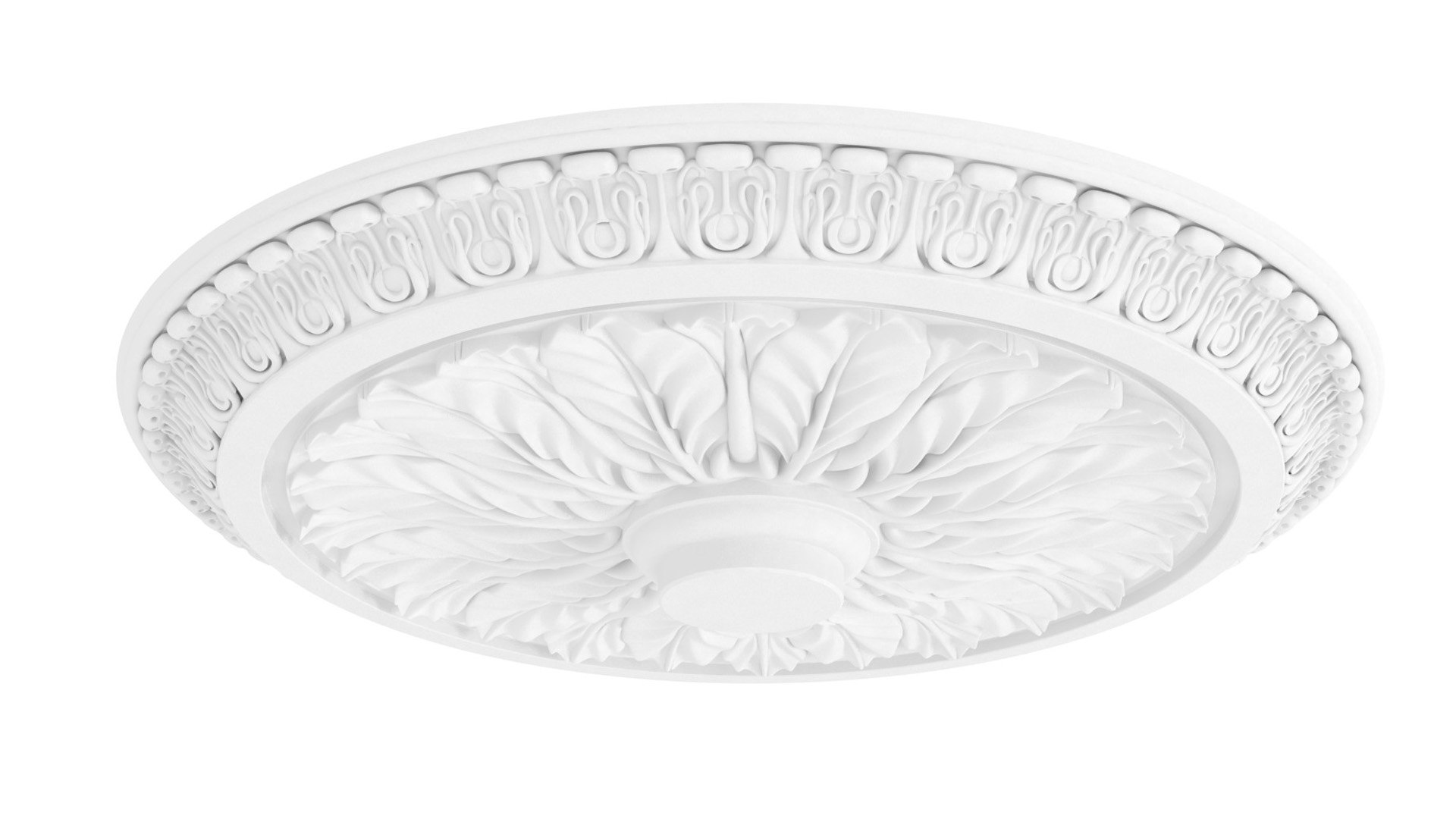 Custom CLASSIC WHITE ROUND CEILING MEDALLION Rosette 3D model ...