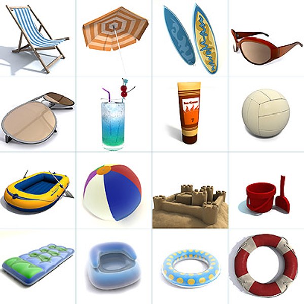 3d model beach pack