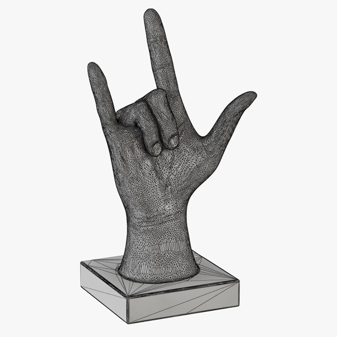 3D figurine hand rock table model - TurboSquid 1357490