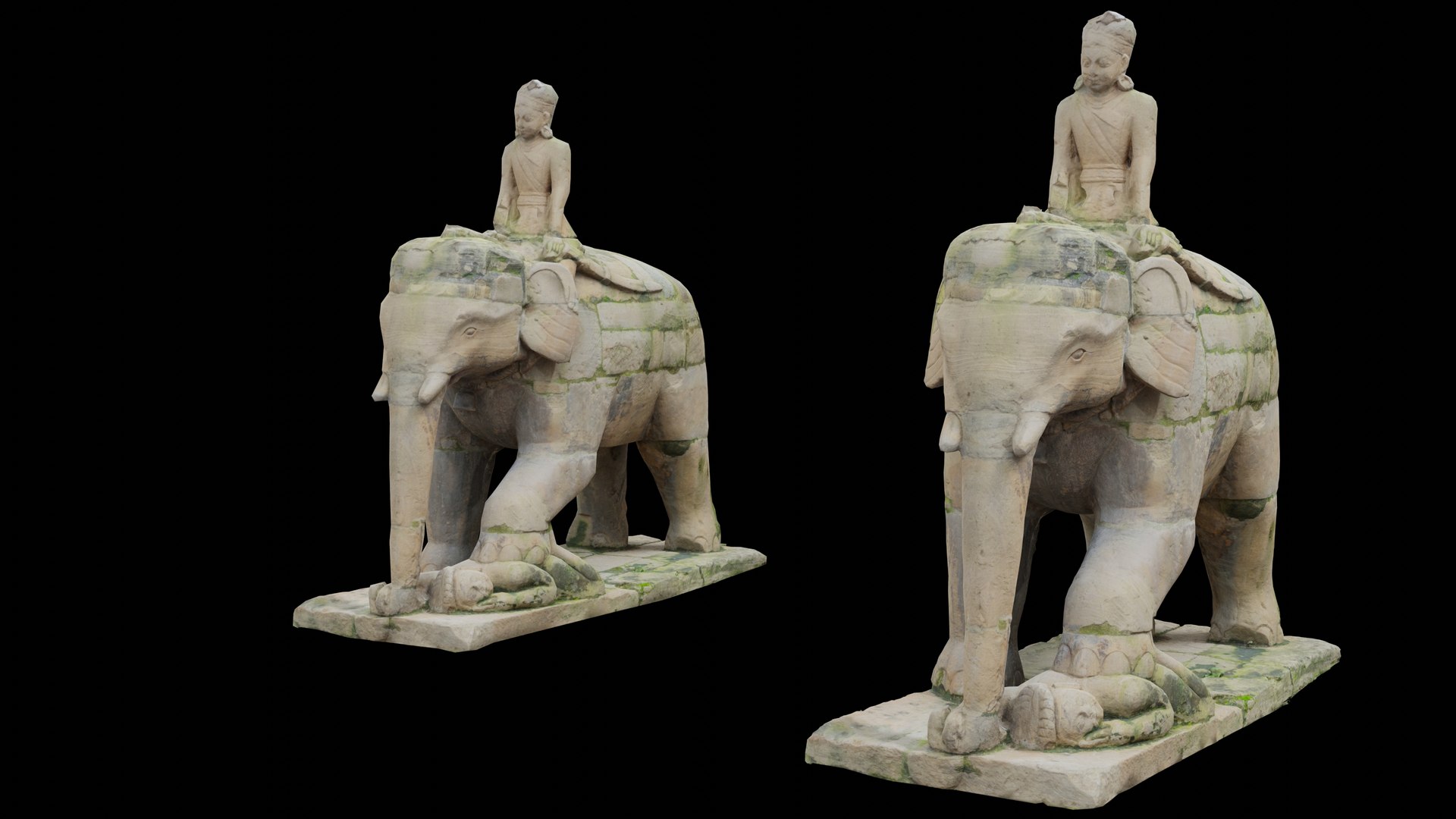 3D Ancient mounted elephant with 3 LOD - Nepal Heritage - TurboSquid ...