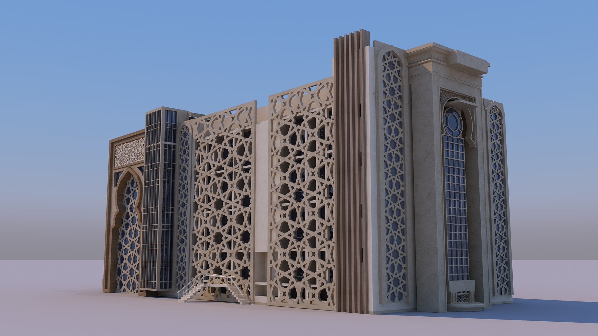 3D 0168 - Islamic Facade Building - TurboSquid 2240015