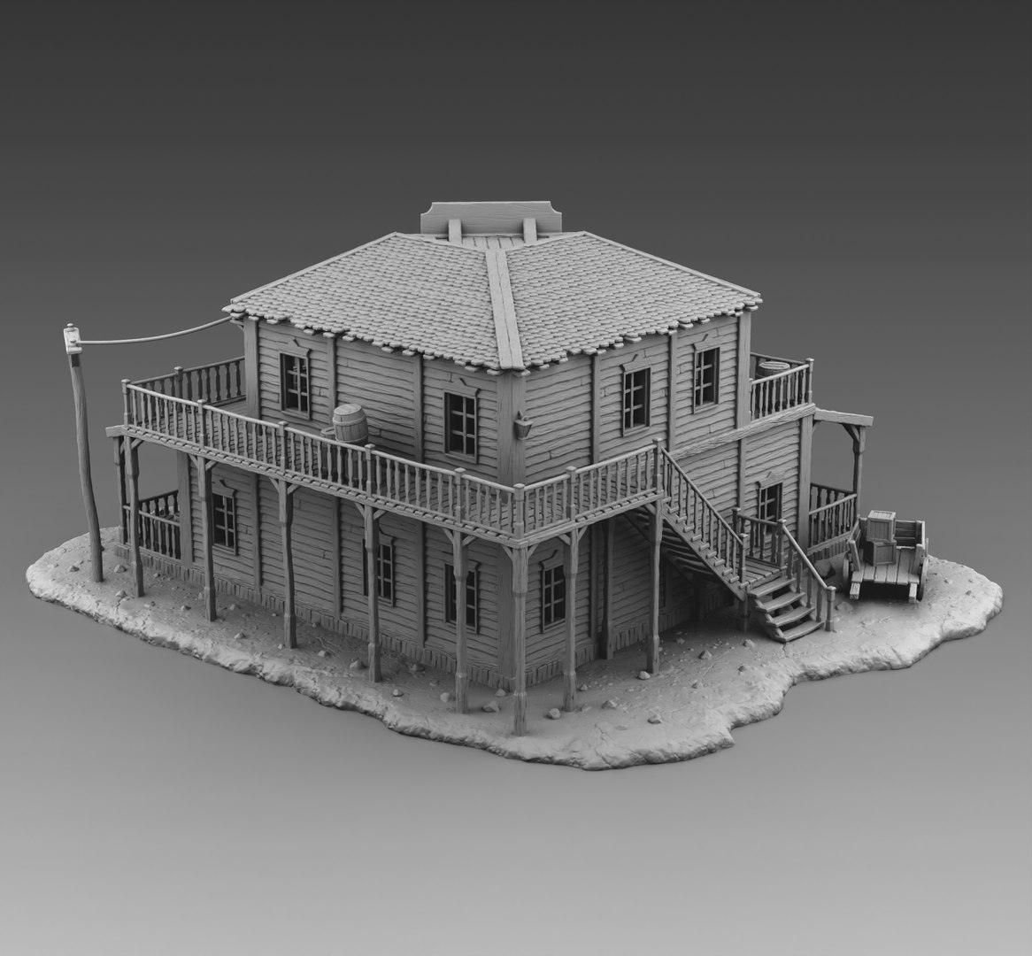 Corner Saloon Model - TurboSquid 1945461