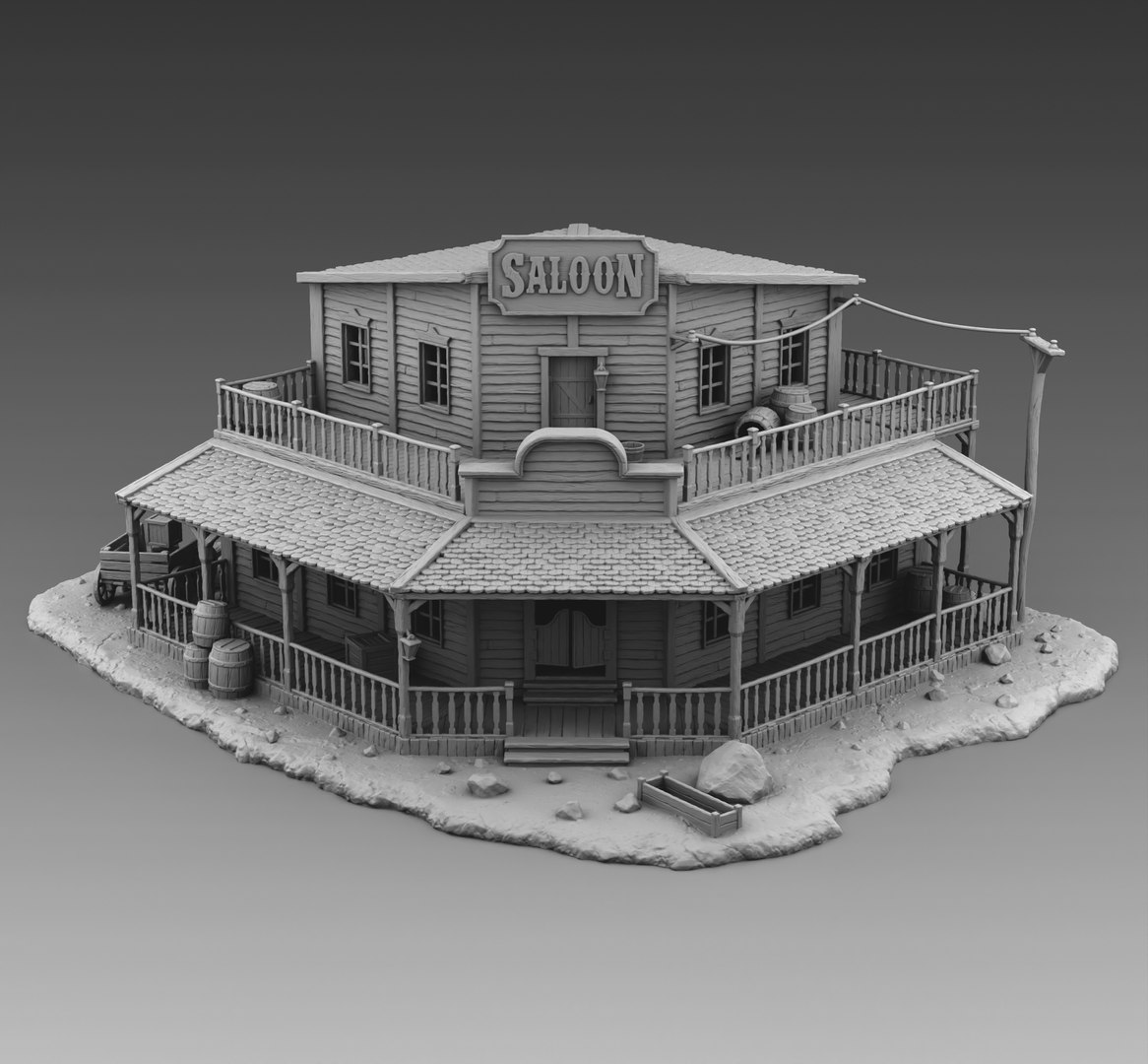 Corner Saloon Model - TurboSquid 1945461