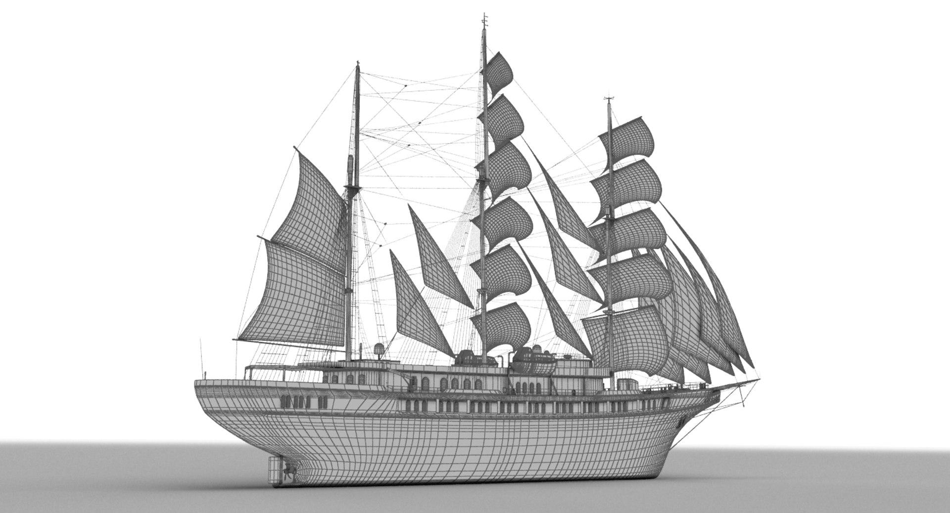 3D clipper sailing ship - TurboSquid 1427925