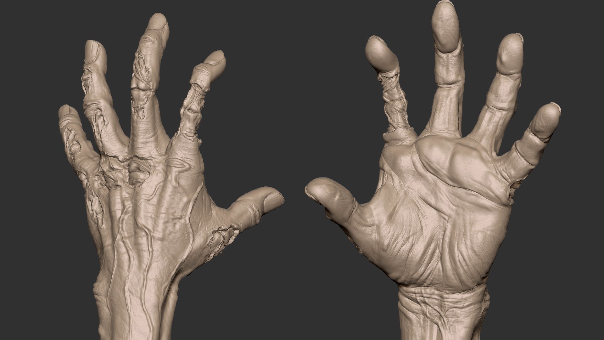 3d model zombie hand