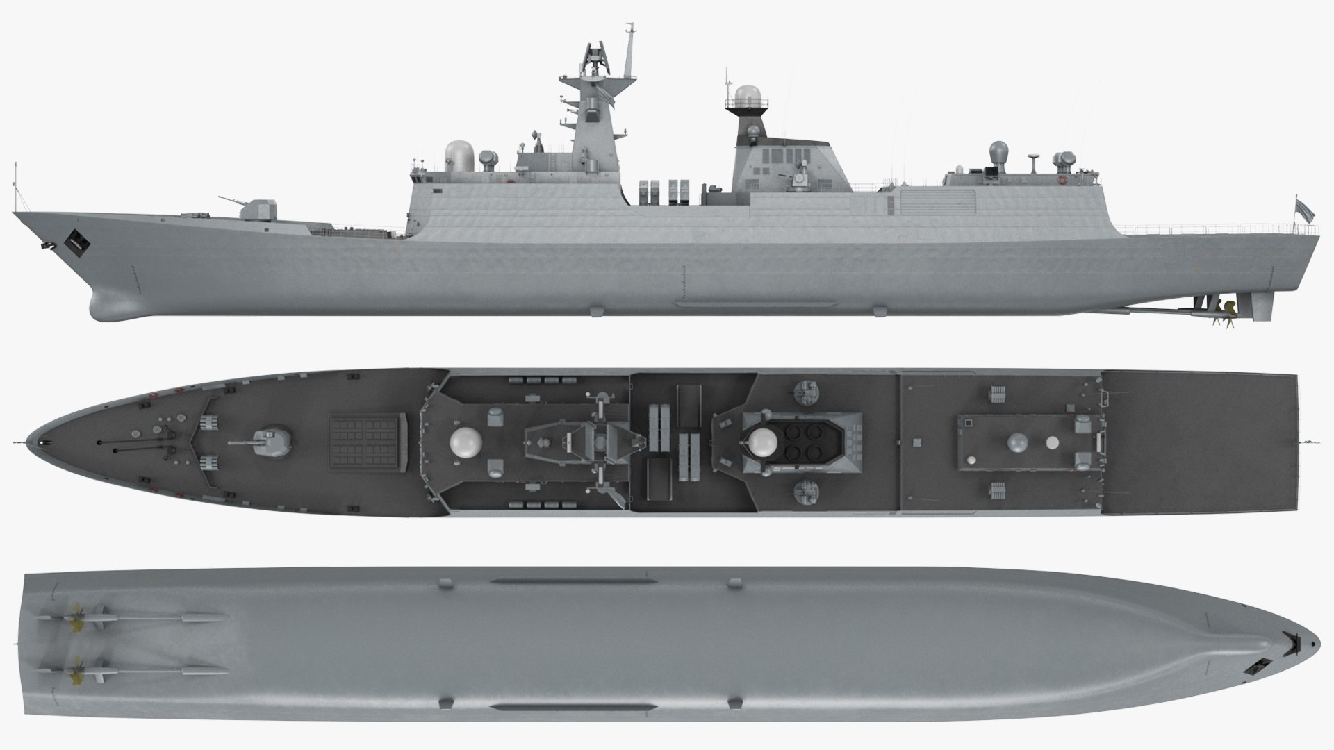 3D Frigate Rigged - TurboSquid 1805415