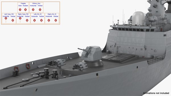 3D Frigate Rigged - TurboSquid 1805415