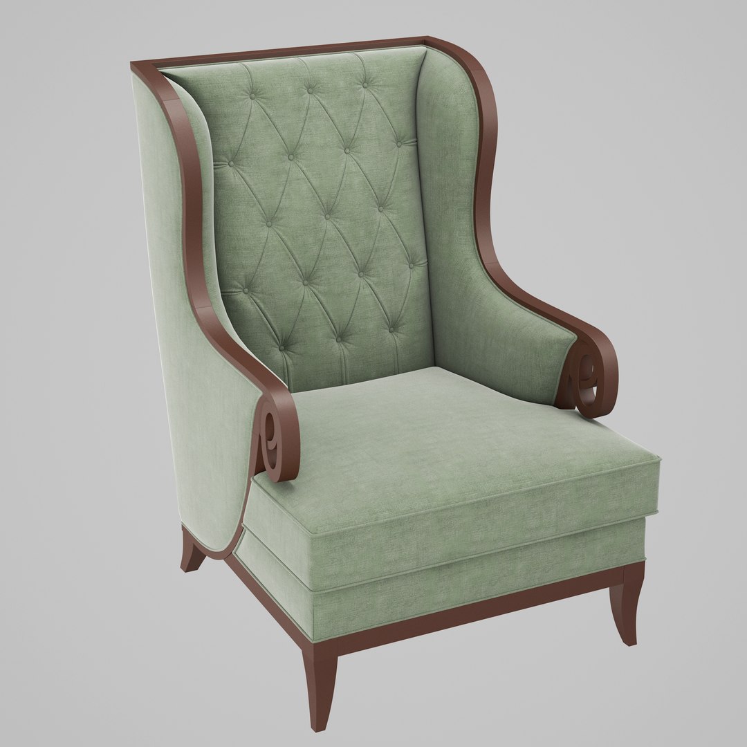 3D Model Chesterfield Armchair - TurboSquid 2183527