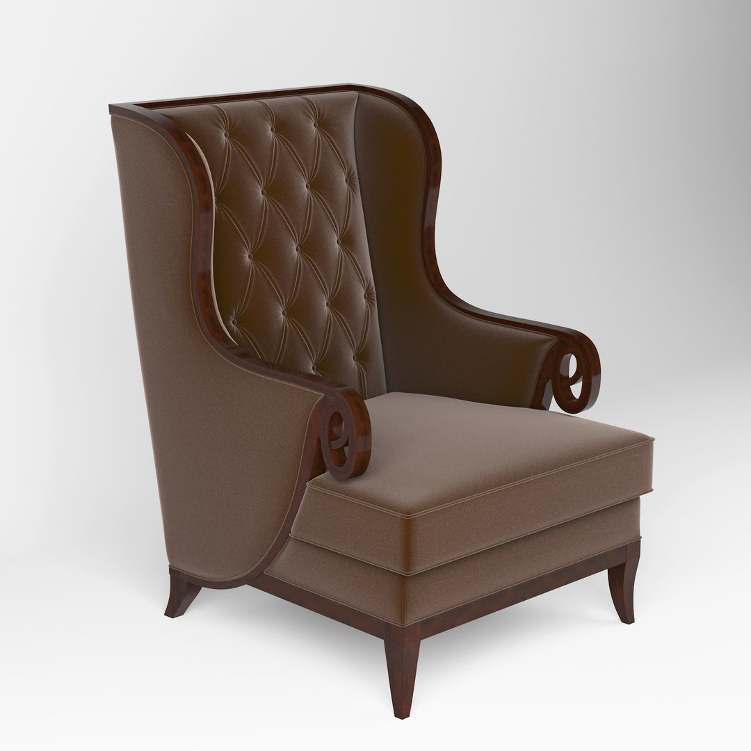 3D Model Chesterfield Armchair - TurboSquid 2183527