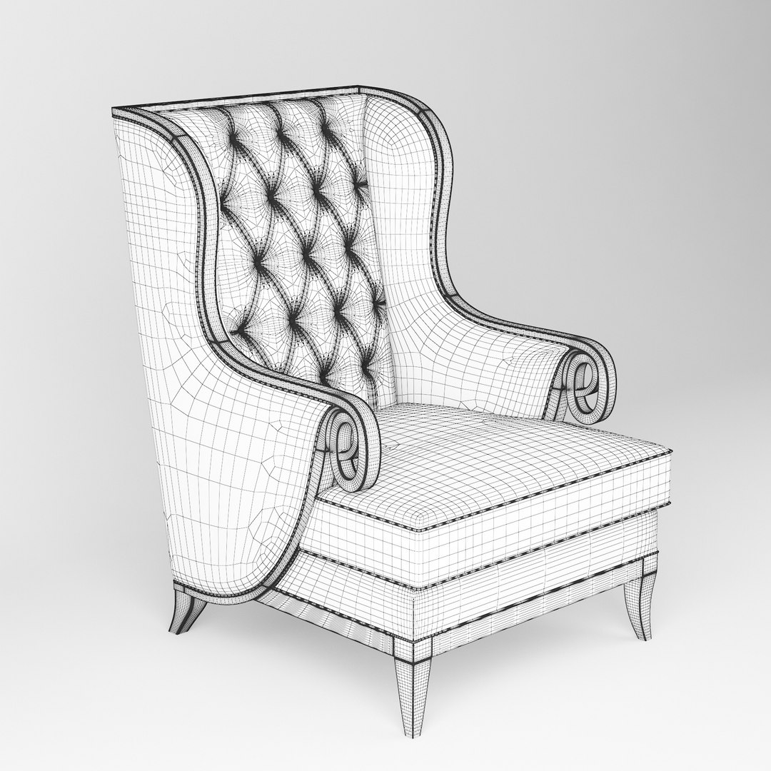 3D Model Chesterfield Armchair - TurboSquid 2183527