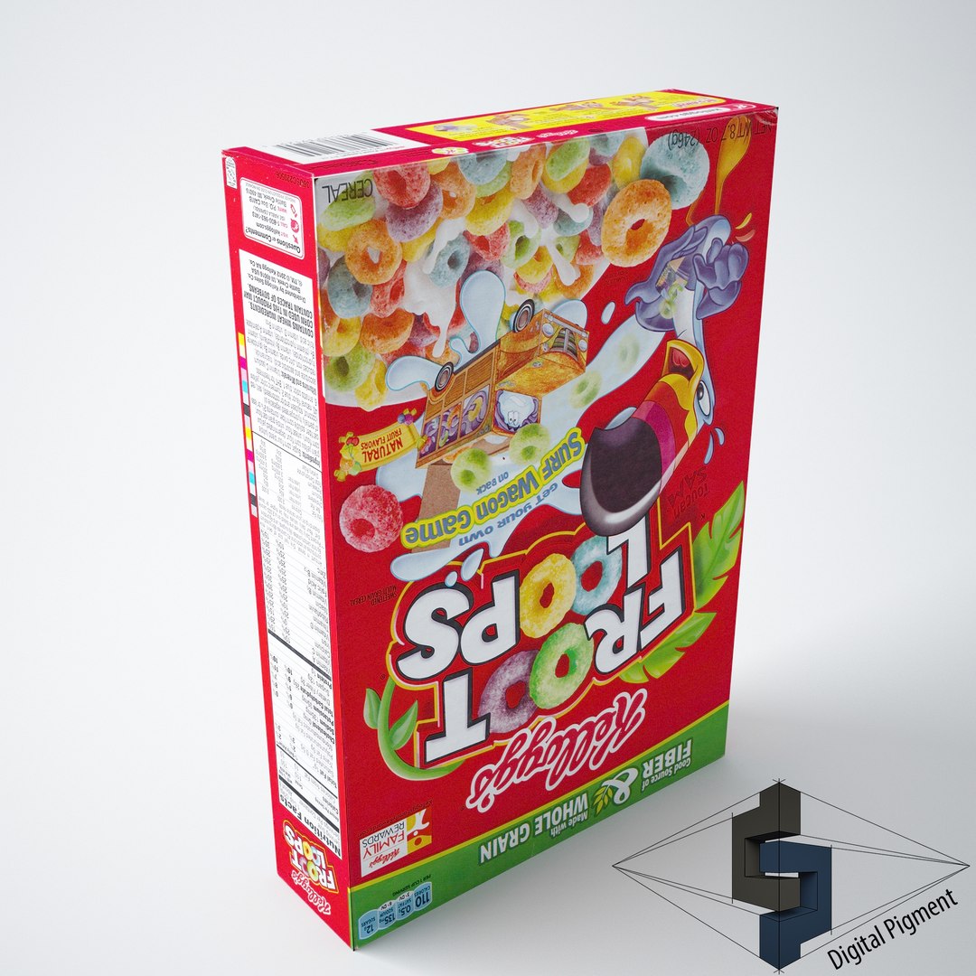 3ds Froot Loops Cereal Box