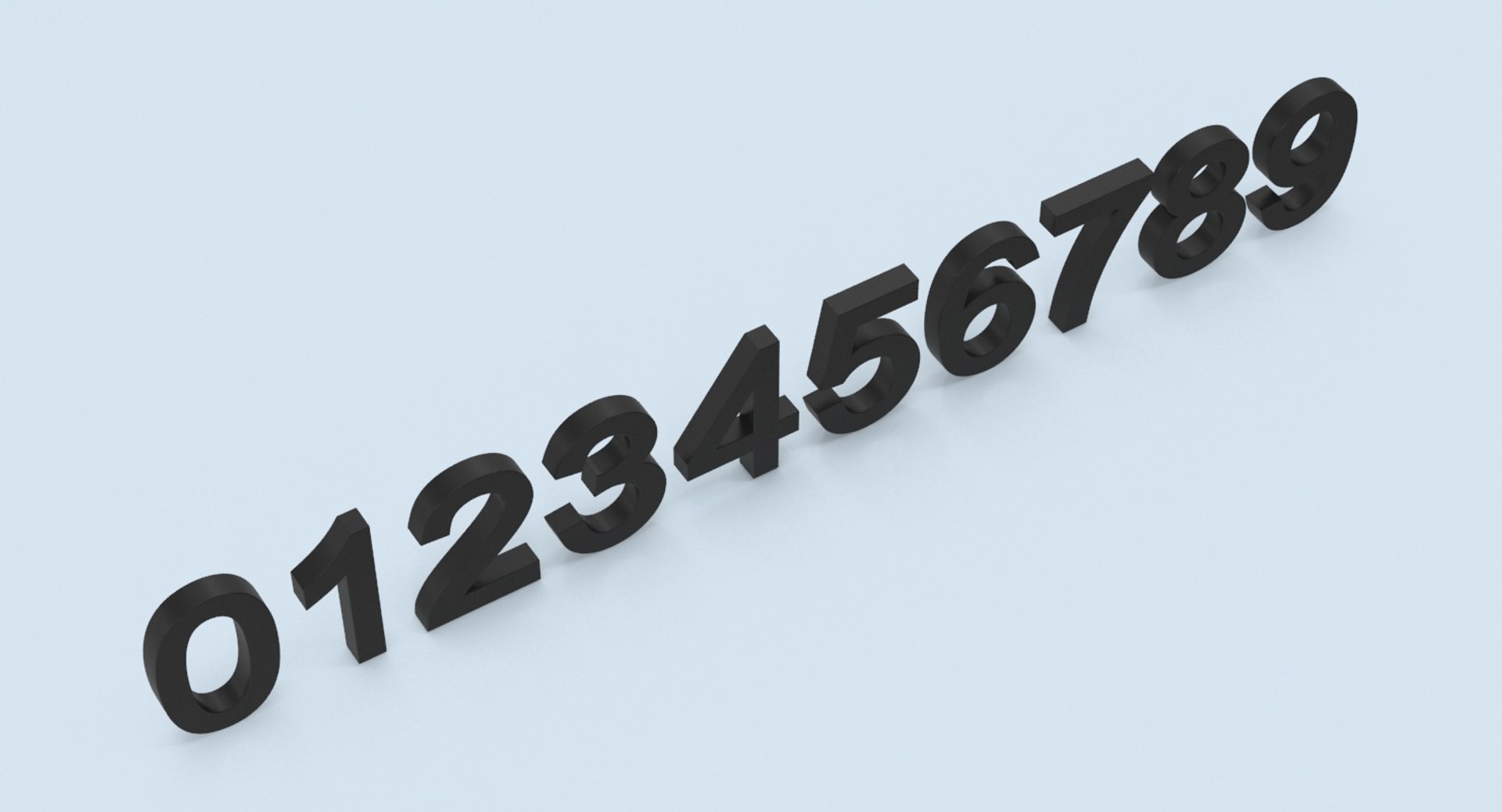 Arial Numbers 3d Model