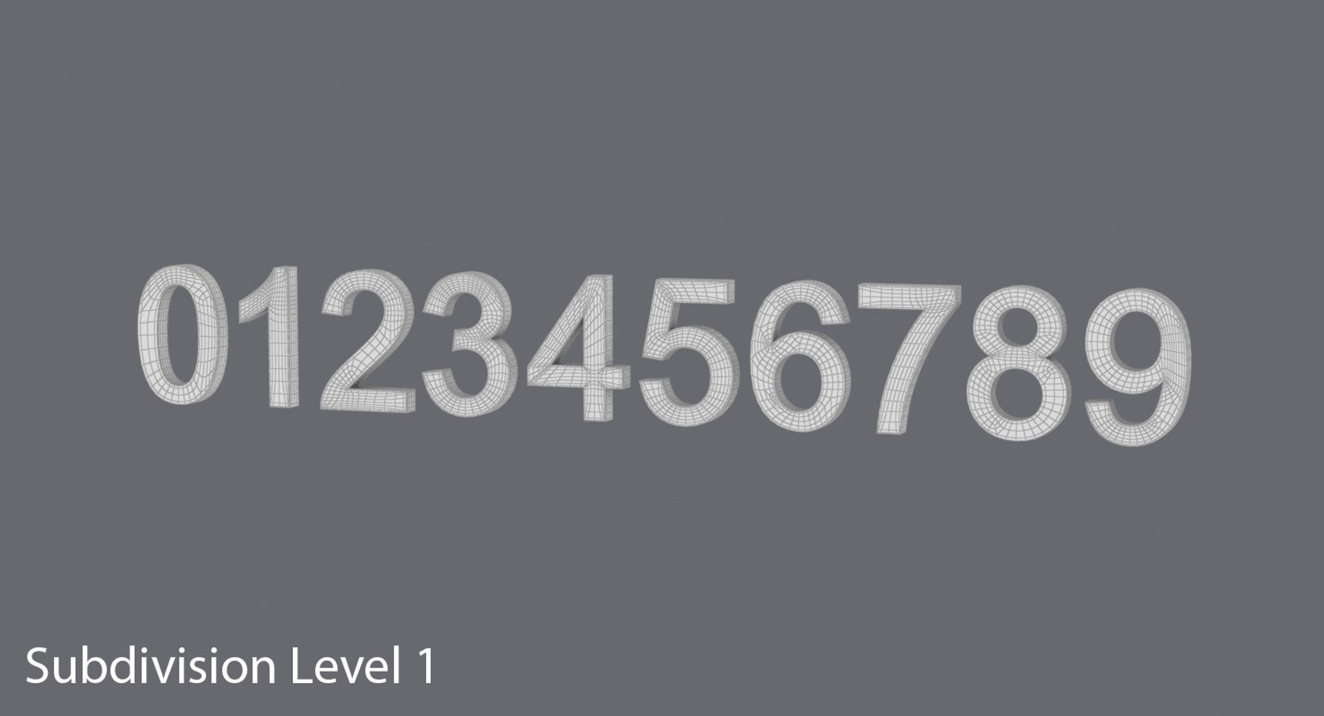 Arial Numbers 3d Model