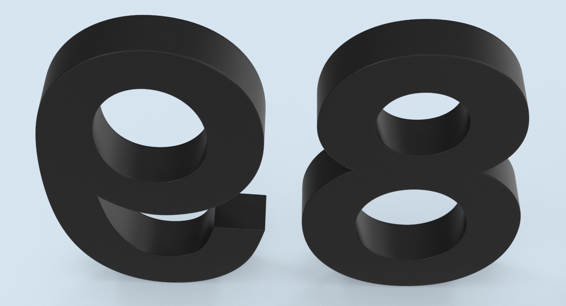 Arial Numbers 3d Model