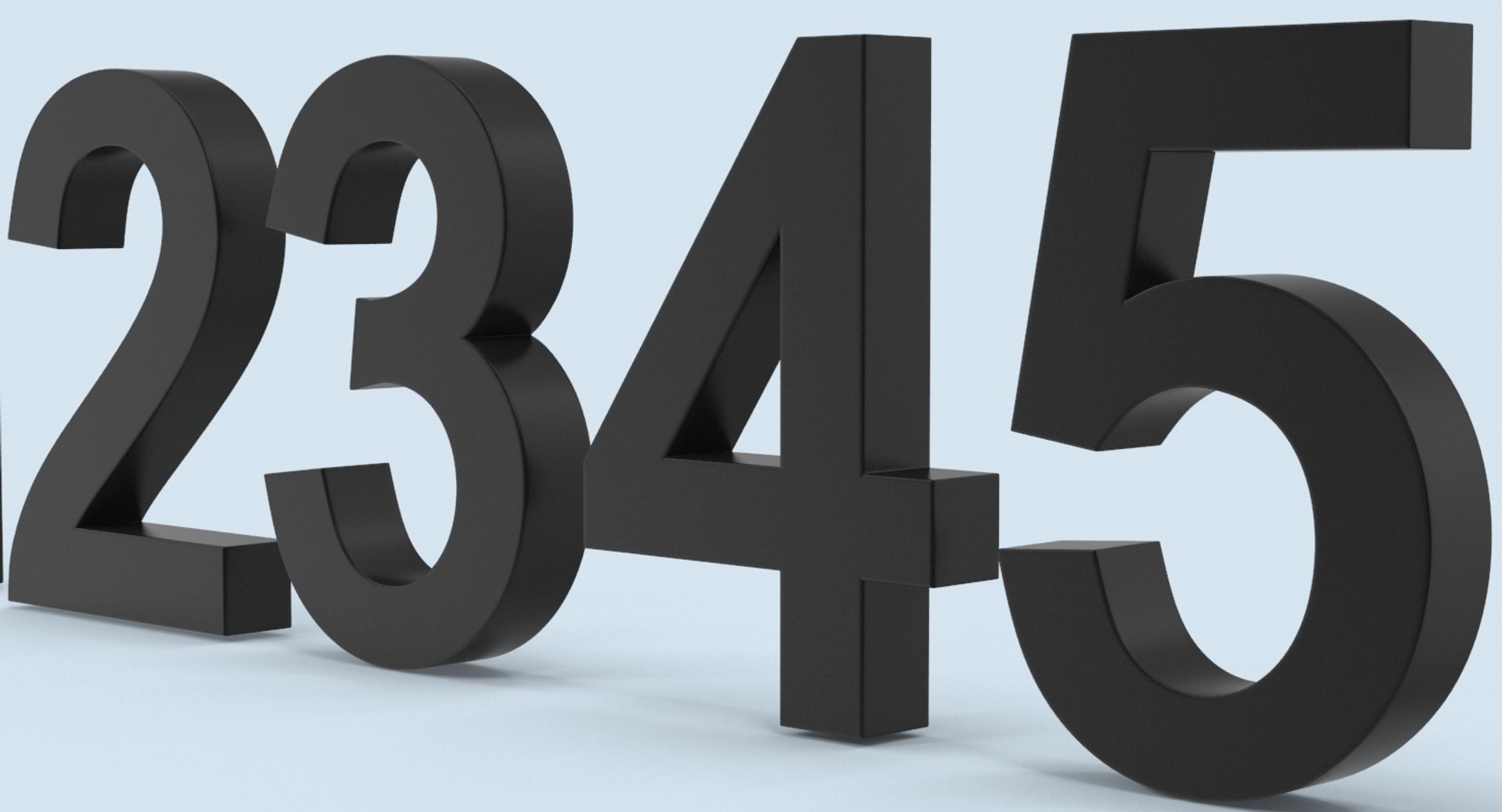 Arial Numbers 3d Model