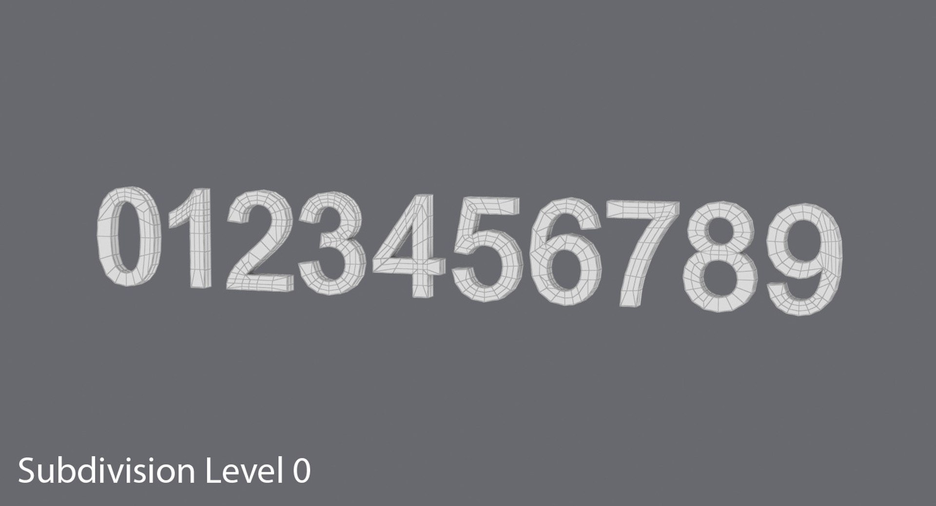 Arial Numbers 3d Model